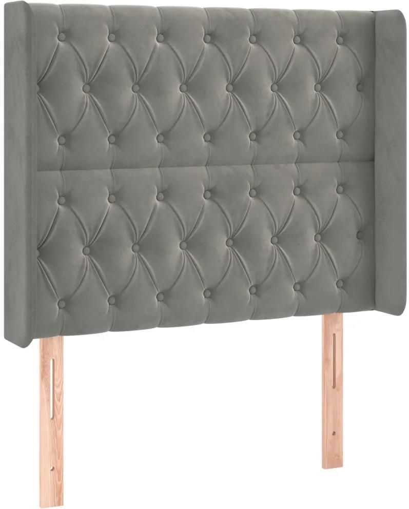 Vidaxl Zagłówek Uszak, Jasnoszary, 103X16X118 128 Cm, Aksamit 13452 ...