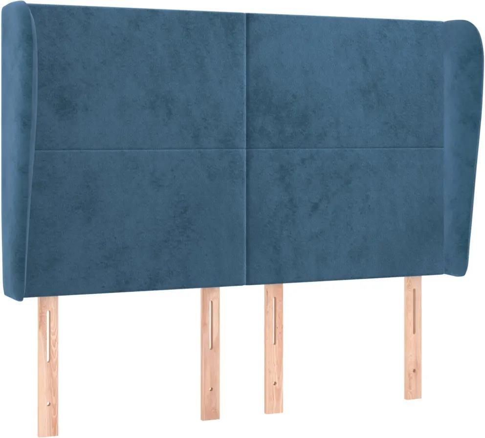 Vidaxl Zagłówek Uszak, Ciemnoniebieski, 147X23X118 128 Cm, Aksamit ...