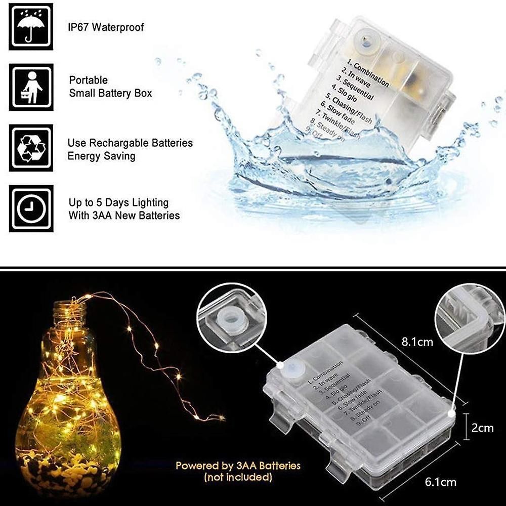 2 Pack 16Ft 50 Led Fairy Lights Battery Powered 54177D0B 3Df7 4B2F A685 ...