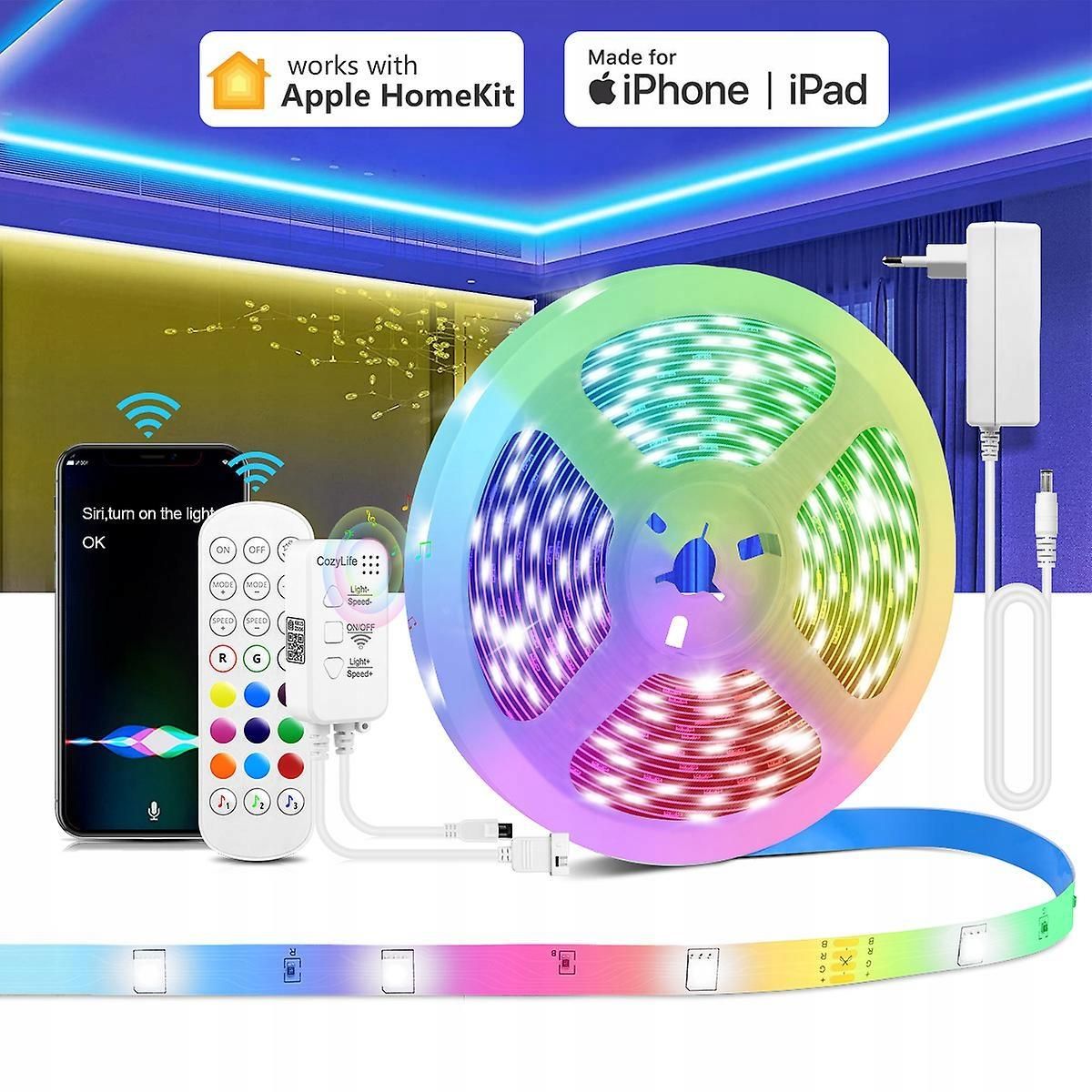 10M Flexible Led Strip Light With Music Sync, App 4784D173 E818 4451 ...