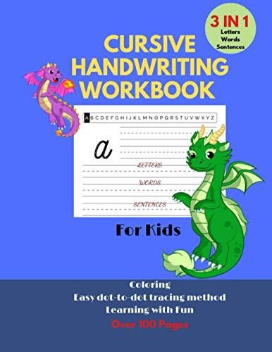 Cursive Handwriting Workbook for Kids ( 3 IN 1 Letters, Words ...