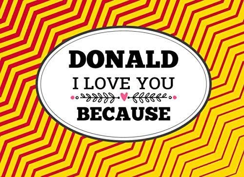 Donald I Love You Because: Love book personalized birthday books for ...
