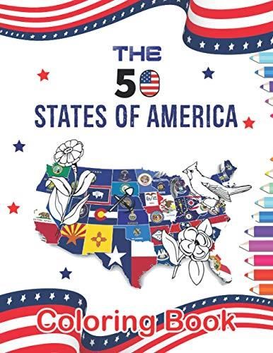 The 50 States of America Coloring Book: USA All States Activity & Fact ...