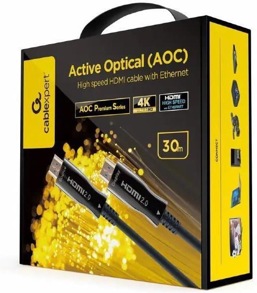 GEMBIRD Aktywny kabel optyczny AOC High Speed HDMI z Ethernetem AOC Premium Series 30m - Opinie ...