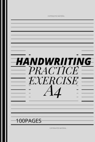 Four lines handwriting practice exercise book for kids a4: Handwriting ...