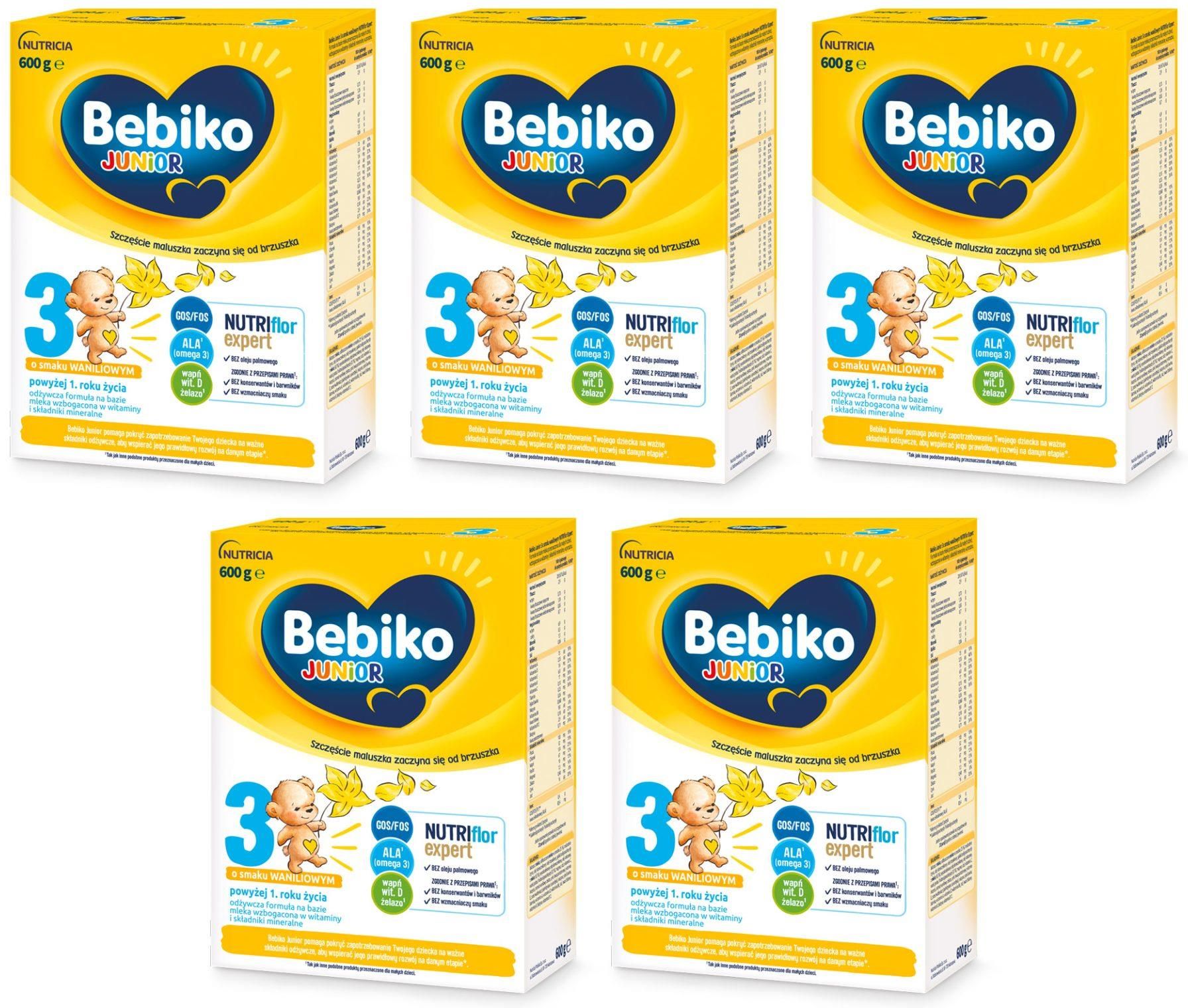 Bebiko Junior 3 waniliowe 4x600g - Ceny i opinie - Ceneo.pl