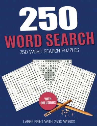 Word Search 250 Large Print Puzzles: Word Search Book for Adults Large ...