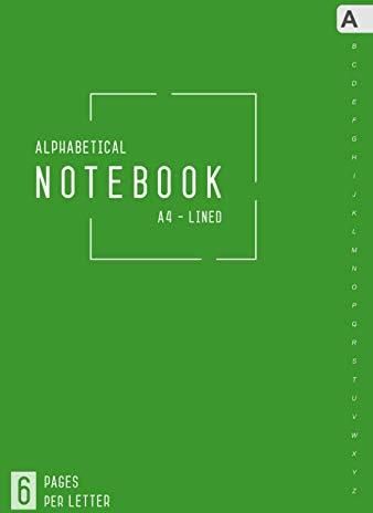 Alphabetical Notebook A4: 6 Pages per Letter , Lined-Journal Organizer ...