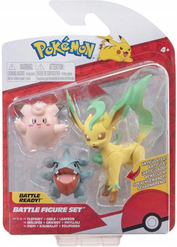 Jazwares Pokemon 3 Figurki Clefairy Gible Leafeon Pkw2806 - Ceny i ...