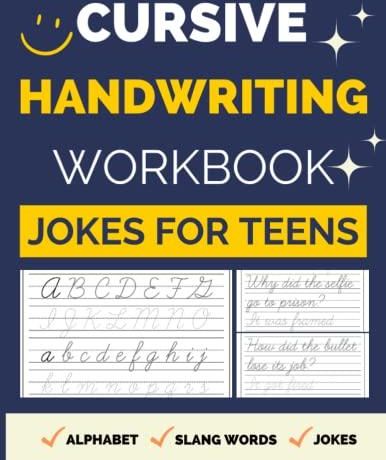 Cursive Handwriting Workbook Jokes for Teens: Cursive Handwriting ...