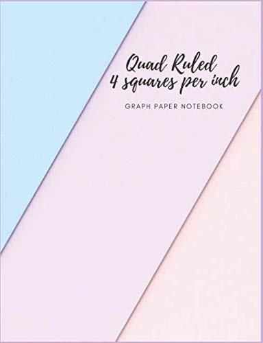 Quad ruled 4 squares per inch graph paper notebook: 4 Squares per inch ...