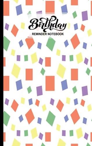 Birthday Reminder Notebook: Birthday Date Reminder Book Squares Cover ...