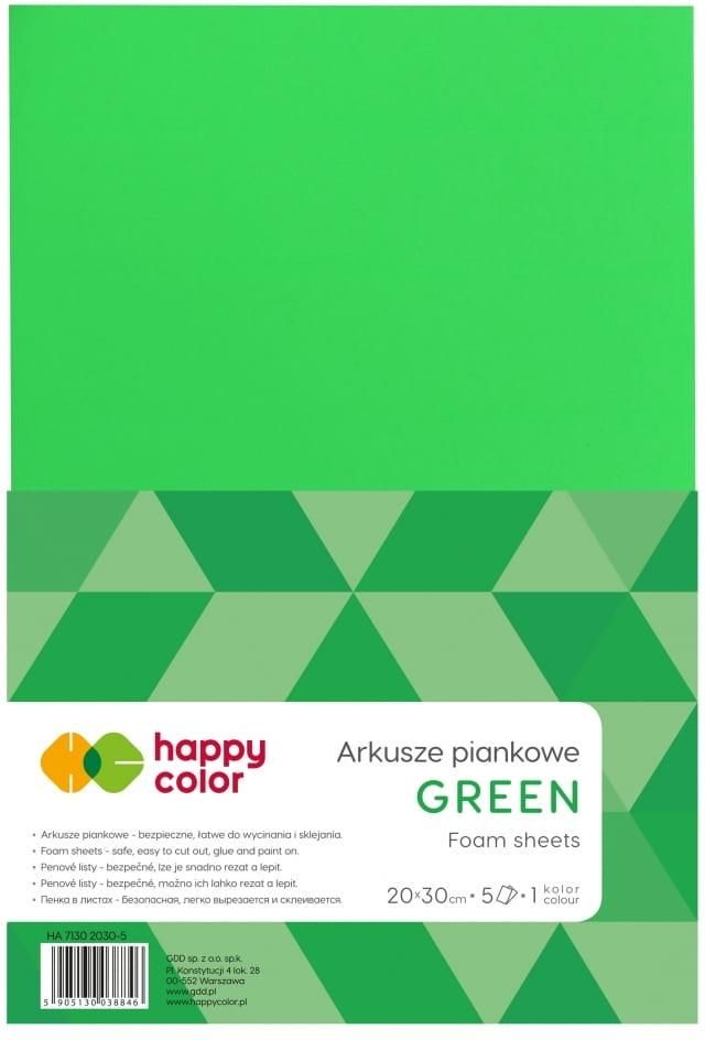 Pianka dekoracyjna zielona A4 5 arkuszy, Happy Col - Ceny i opinie ...