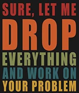 Sure, Let Me Drop Everything and Work On Your Problem: Funny Notebook ...