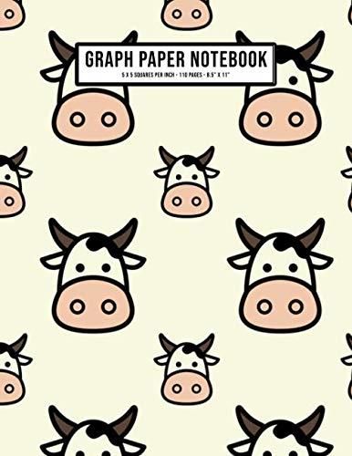 Cow Graph Paper Notebook: Cow Large Graph Paper Notebook , 5x5 Grid ...