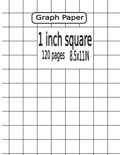 Graph Paper Notebook , 1 SQUARE per inch , Full pages with no margins ...