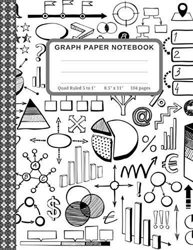 Graph Paper Notebook: Quad Ruled 5 x 5, Grid Paper for Math and Science ...