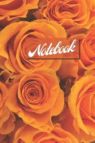 Notebook: Pretty orange floral notebook for women, girls, perfect for ...