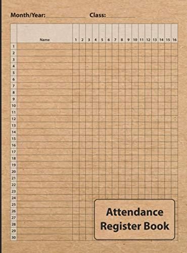 Attendance Register Book: Simple Attendance Tracker with Space for 30 ...