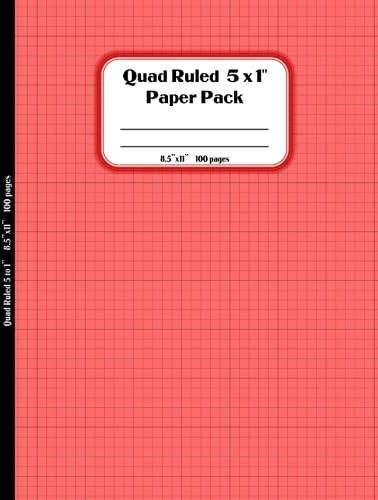 Quad Ruled 5x1 Paper Pack: Quad 5 squares per inch , Grid Paper ...
