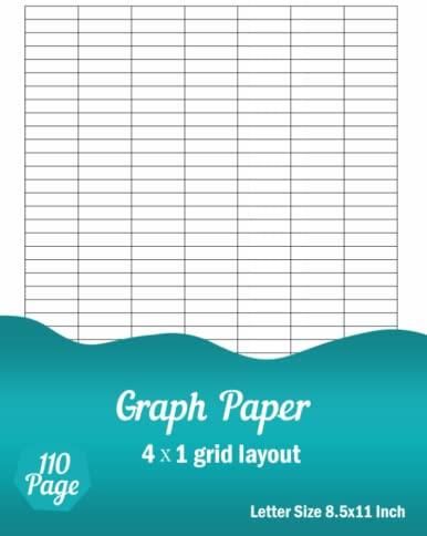 Graph Paper 4x1 Grid: Graph paper Notebook with a 4 to 1 grid layout, 8 ...