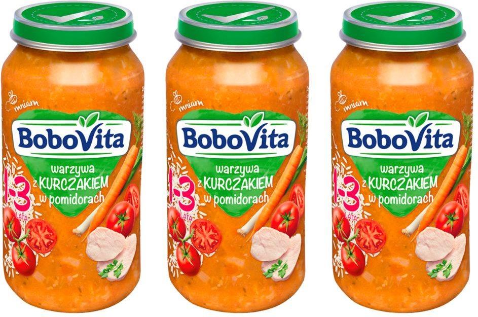 Bobovita Warzywa Z Kurczakiem W Pomidorach Po 12 Miesiącu 3x250G - Ceny ...