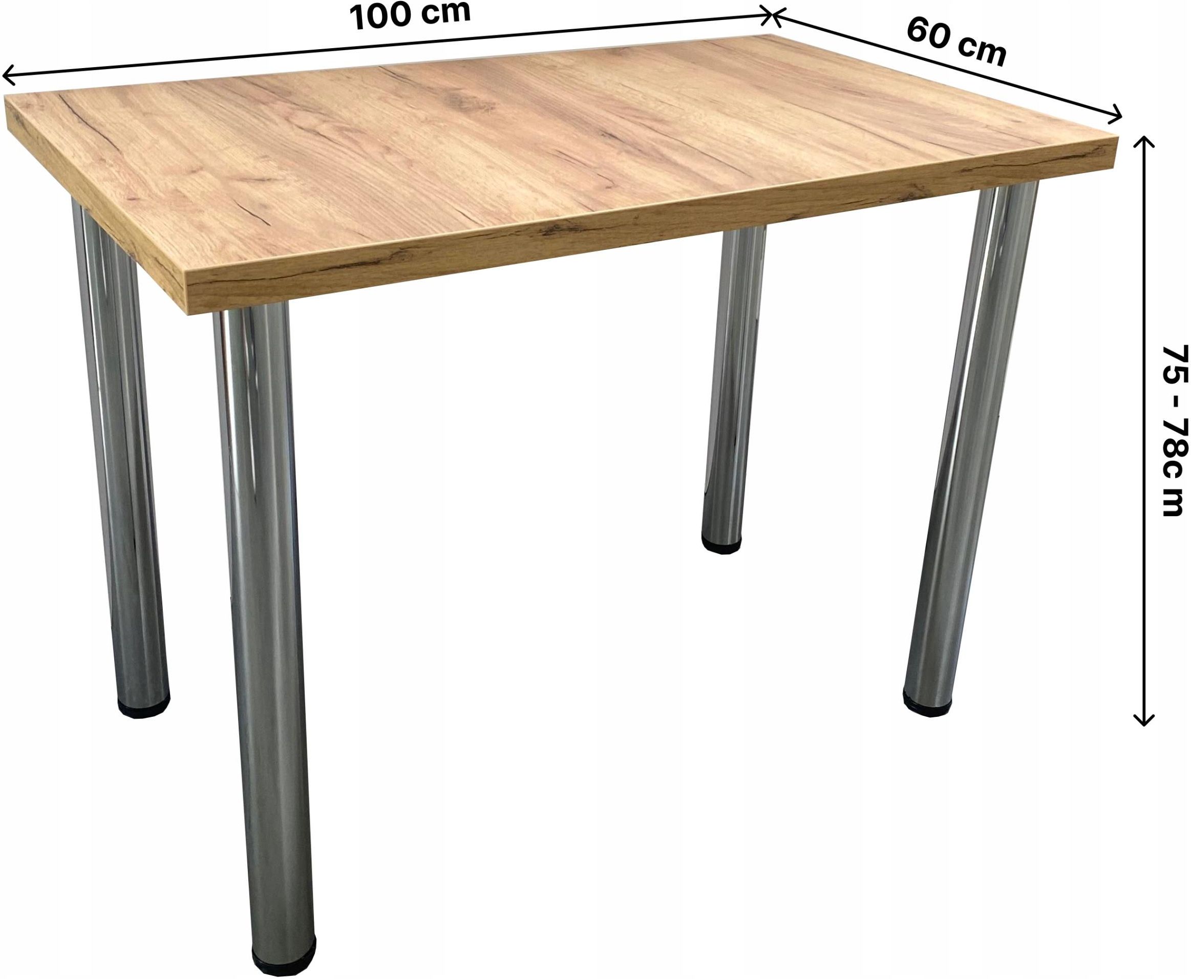 Inna;Mebledlawszystkich.Pl Stół Kuchenny 100X60 Dąb Craft Chrom ...