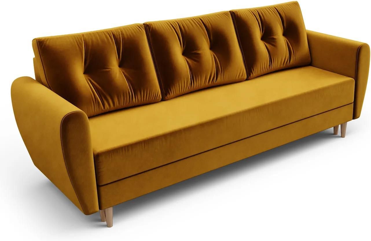 Elior Musztardowa Sofa Rozkładana Castello 3X 26479 ...