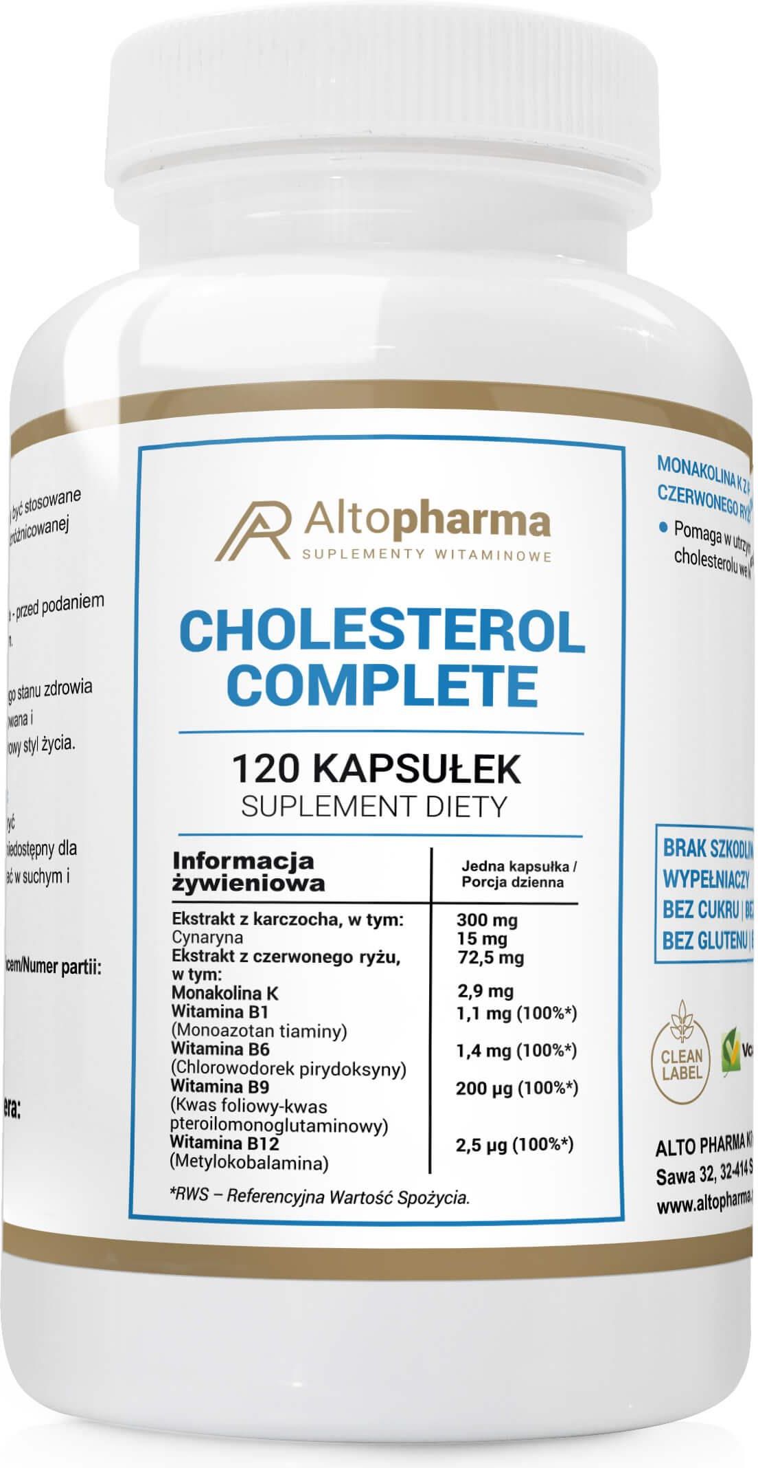 Alto Pharma Cholesterol Complete Monakolina K B1 B6 B9 B12 120kaps ...