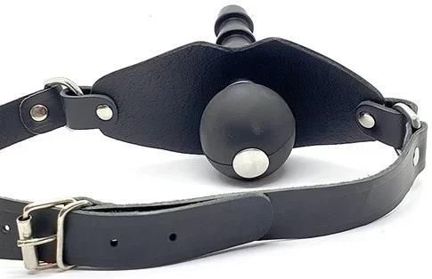 Knebel do ust z mocowaniem dilda, Kolor: Czarny - Ceneo.pl