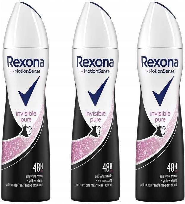 Rexona Invisible Pure Antyperspirant 3X150 ml - Opinie i ceny na Ceneo.pl