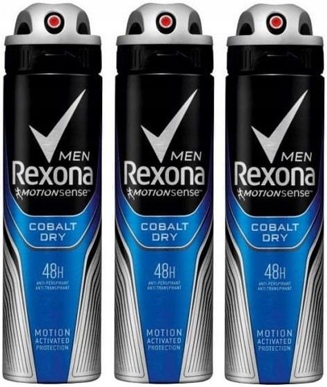 Rexona Men Cobalt Dry Antyperspirant 3x150 ml - Opinie i ceny na Ceneo.pl