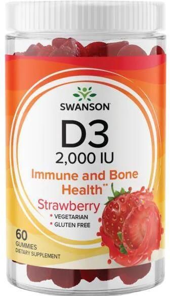 Swanson Vitamin D3 2000 Iu Strawberry 60 Żelek - Opinie i ceny na Ceneo.pl