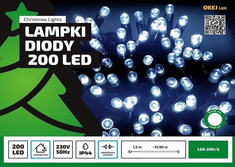Okej Lux Lampki Choinkowe Sznur 200 Led 20M Zimny Biały 12465942 ...