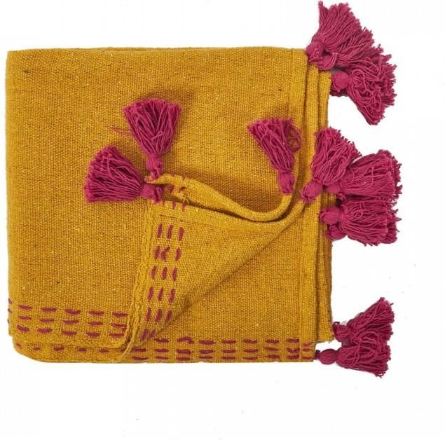 Pled Boho Żółty Z Chwostami 130X170 Cm 18943 - Opinie i atrakcyjne ceny ...