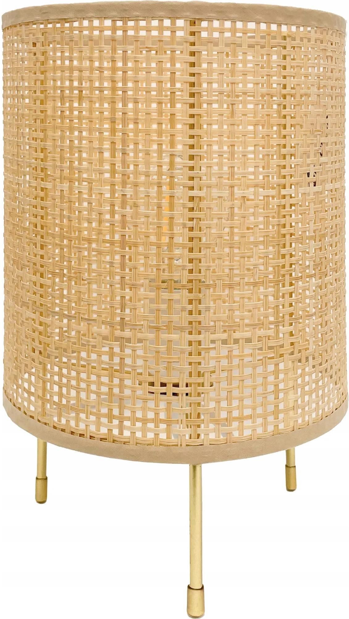 Lampa Lampka Nocna Biurkowa Bambusowa Abażur Boho - Opinie i atrakcyjne ...