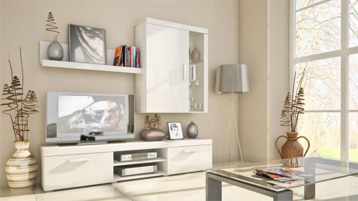 Białe Meble Systemowe Samba Mini Zestaw 10 Z Oświetleniem Led 6916 ...