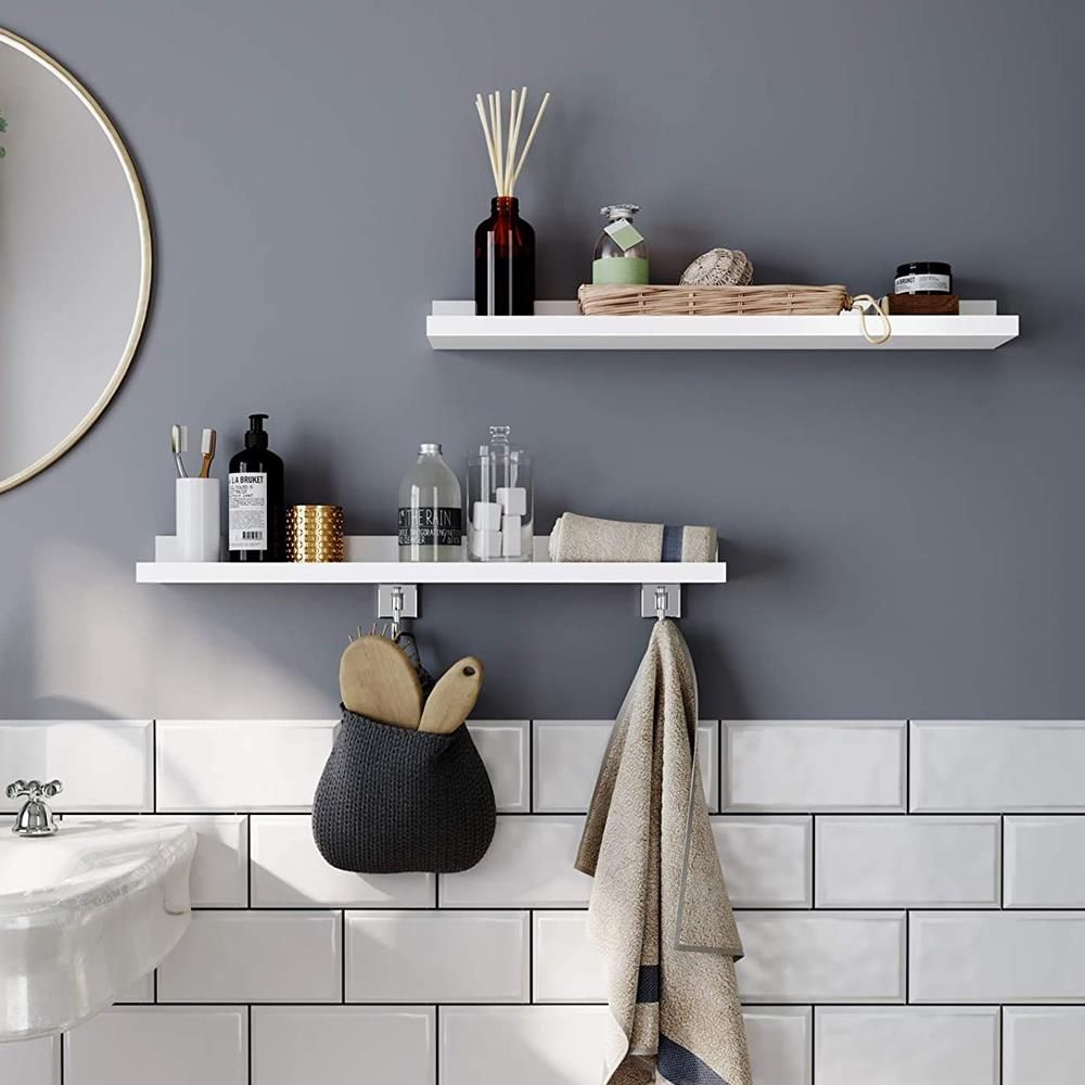 Zestaw Dwóch Półek Wiszących Reolo 60 Cm Białe 114341 - Opinie i ...