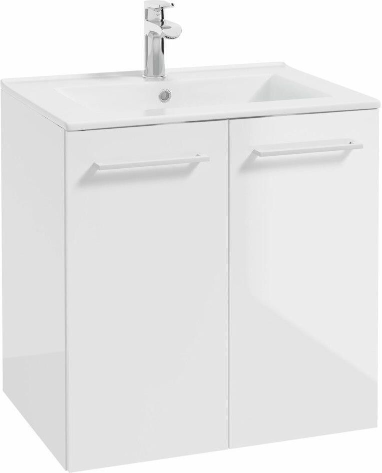 Szafka Pod Umywalkę Modullac 60 Cm Dwudrzwiowa Biały Połysk Z Białym ...