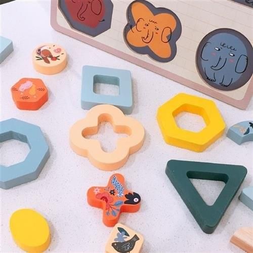 Lean PUZZLE DREWNIANE EDUKACYJNE FIGURY GEOMETRYCZNE ZKB-2053 - Ceny i ...