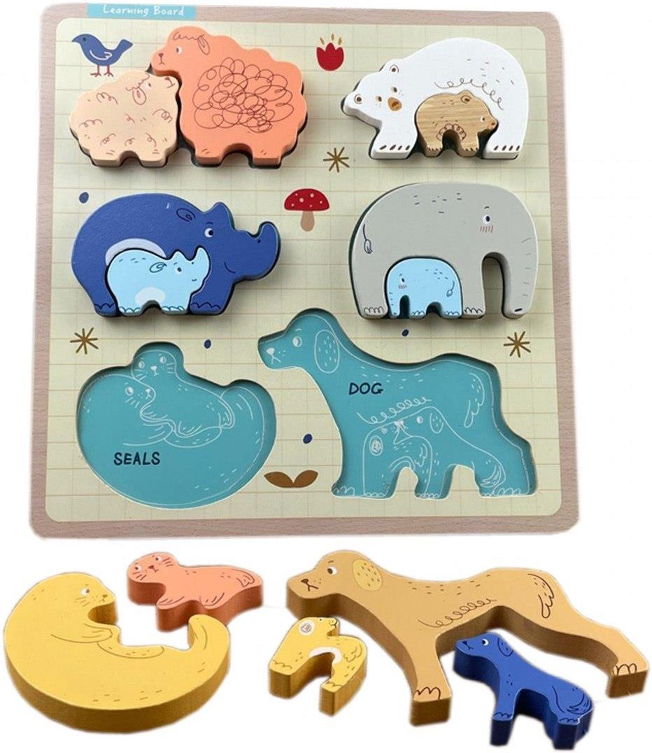 Lean PUZZLE DREWNIANE EDUKACYJNE ZWIERZĘTA Z MŁODYMI ZKB-2053 - Ceny i ...