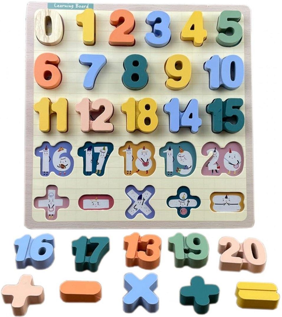 Lean PUZZLE DREWNIANE EDUKACYJNE MATEMATYKA LICZBY CYFRY ZKB-2053 ...