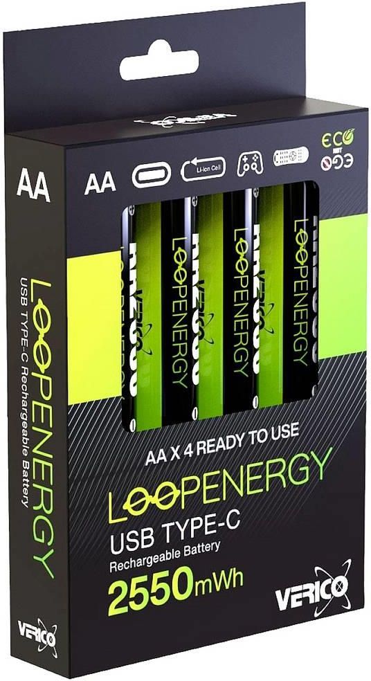 Verico Akumulator Aa/R06 Loopenergy Usb-C 1Udbt-A1Weac-Nn, Li-Ion, 1700 Mah, 1.5 V, 4 Szt ...