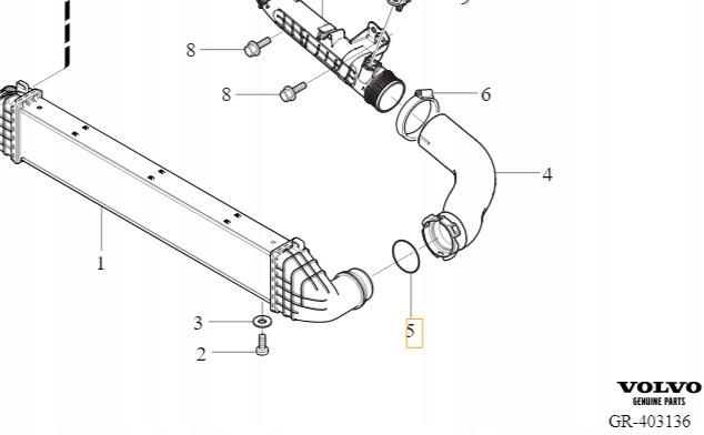 Volvo S60 V60 V70 Uszczelka Oring Intercooler 45Mm 31422413 - Opinie i ...