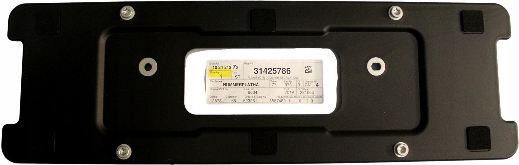 Zderzak do kupienia Volvo V60 Ii Podkładka Rejestracja Zderzak Przód 3 ...