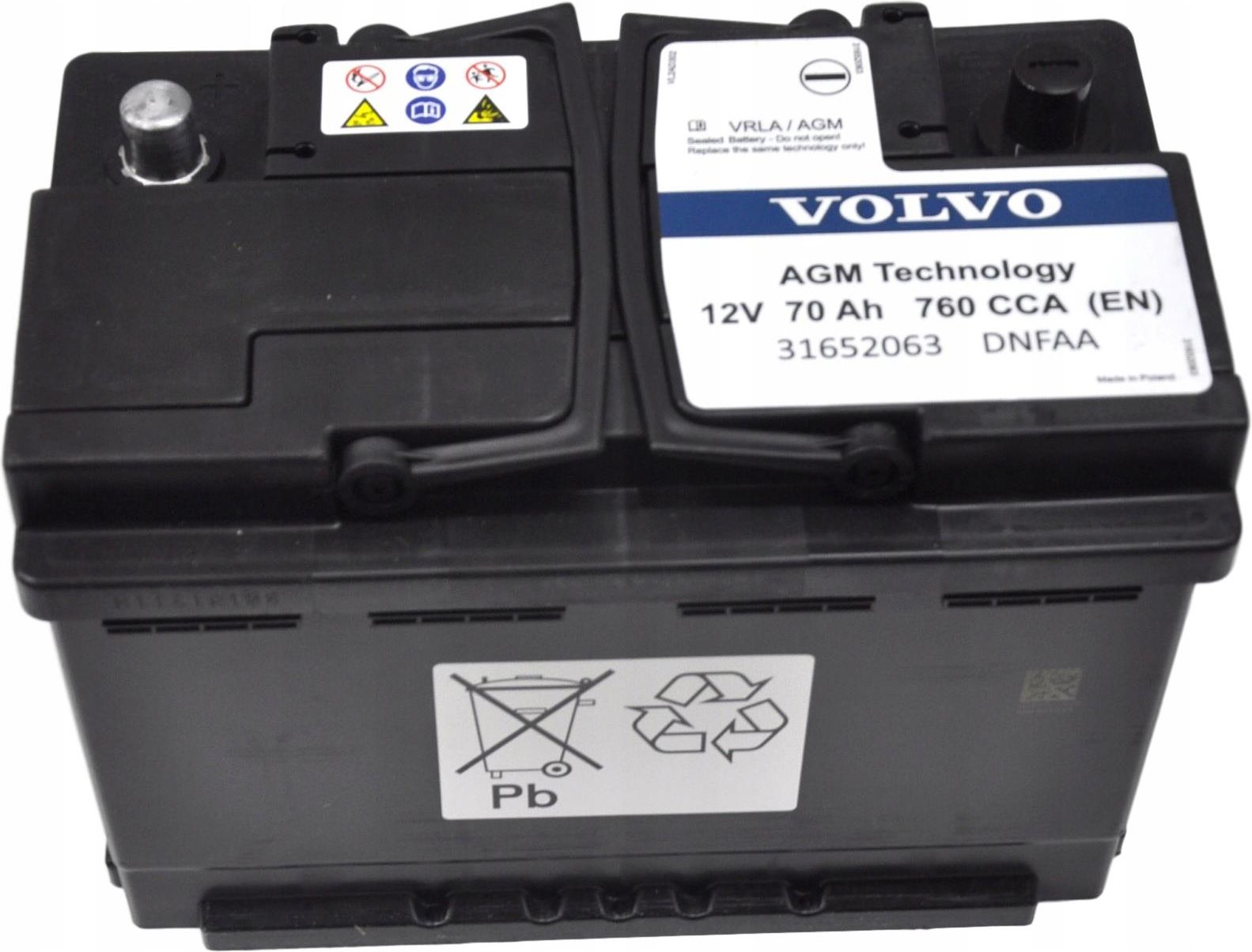 Volvo S60 V60 Xc60 Akumulator 760A 70Ah 31652063 - Opinie i ceny na Ceneo.pl