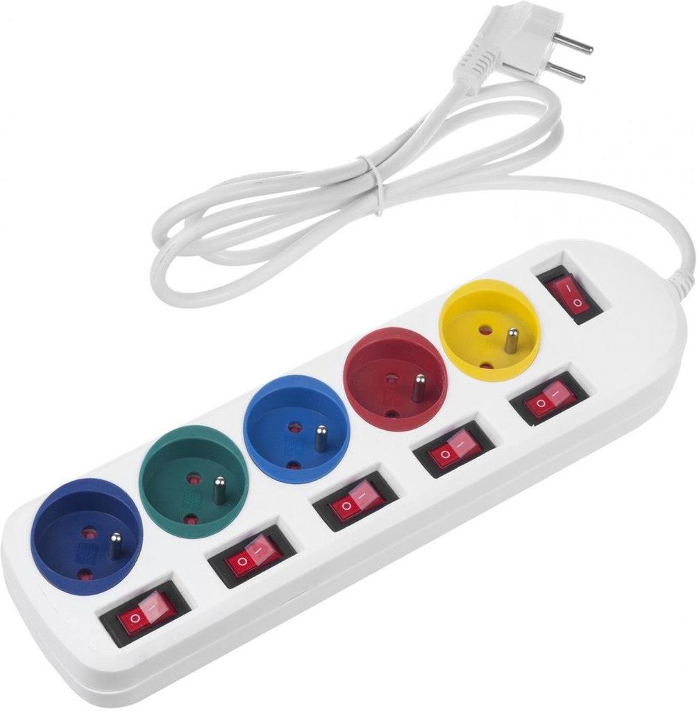 Listwa zasilająca Maclean Listwa zasilająca Maclean, przedłużacz 5 ...