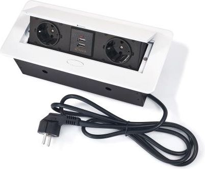 Listwa zasilająca Koloreno Power port biurkowy wpuszczany w blat z 2x ...
