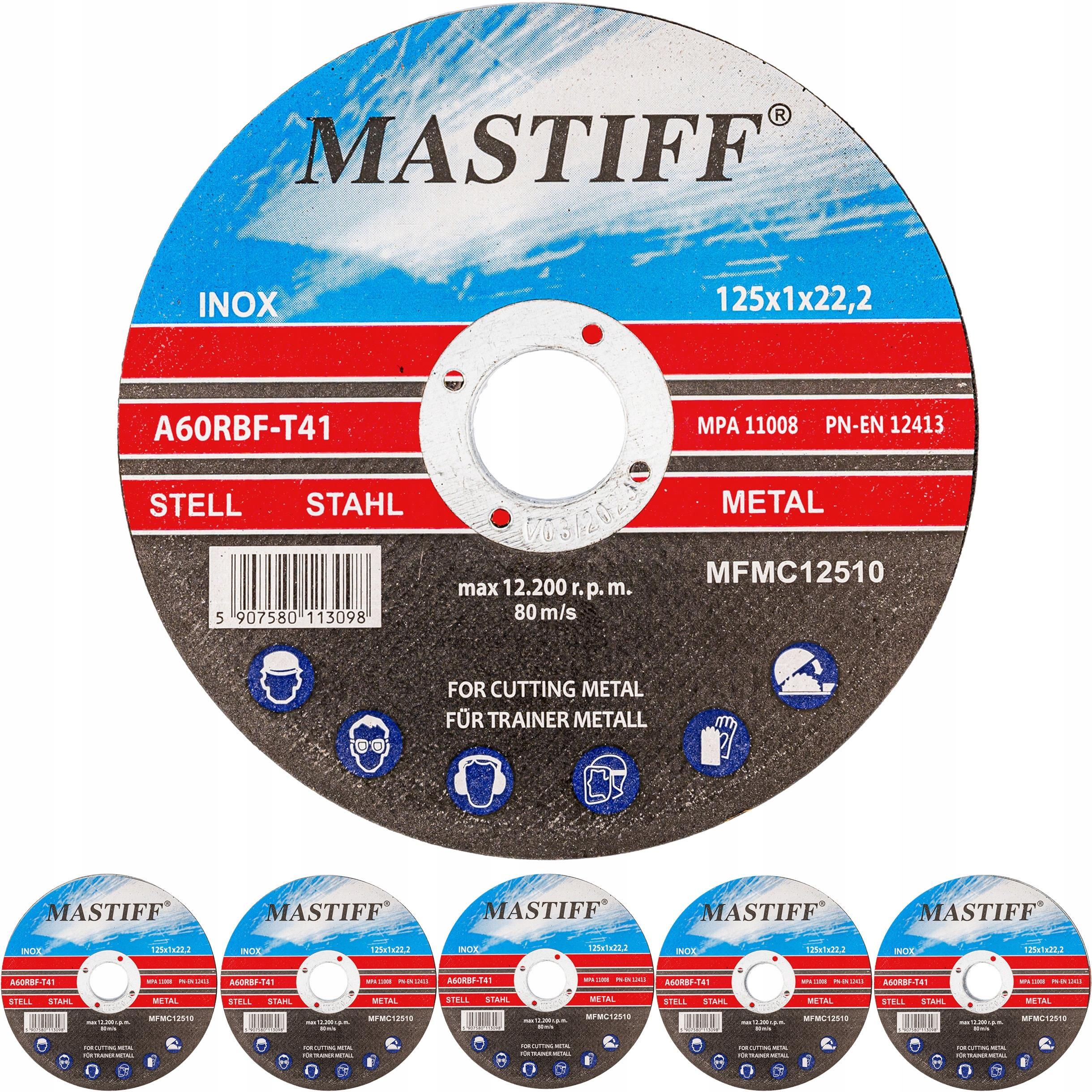 Tarcza tnąca Mastiff Tarcze Tarcza 125X1,0mm Do Cięcia Metalu Stali In A60RBFT41 - Opinie i ceny ...
