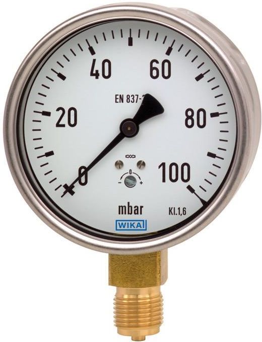 Wika Polska Wika Manometr Puszkowy Przemysłowy 612.20 M100-R 0 25 Kpa Kl. 1,6 (278387M ...